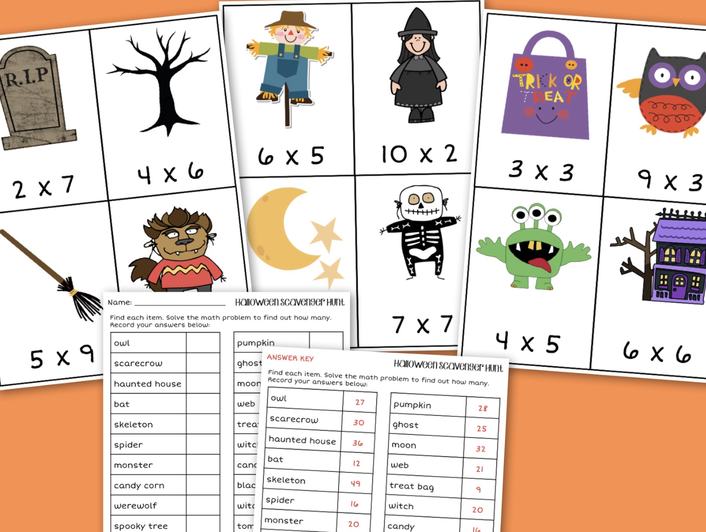 Halloween Multiplication Scavenger Hunt Activity - Made By Teachers