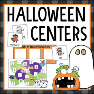 Halloween Math Reading Centers Games Activities | Made By Teachers