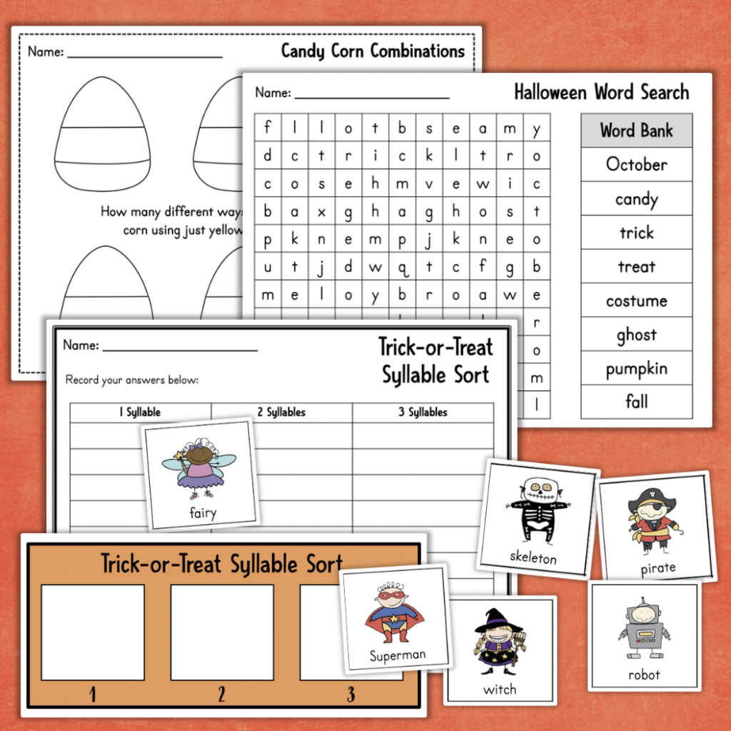 Halloween Math Reading Centers Games Activities | Made By Teachers