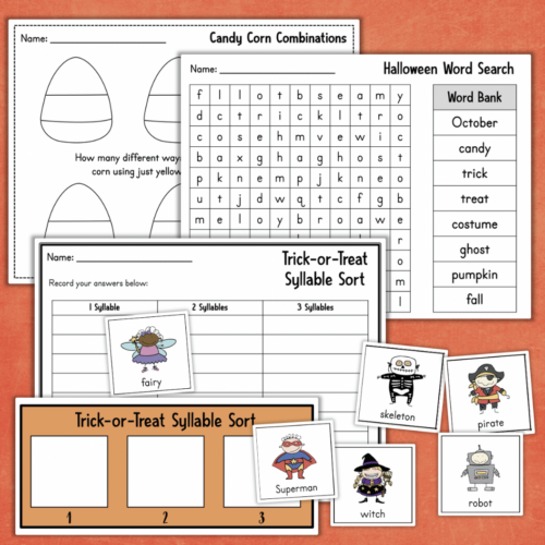Halloween Math Reading Centers Games Activities | Made By Teachers