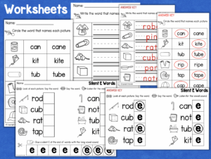 Silent E CVCe Words Phonics Worksheets | Made By Teachers