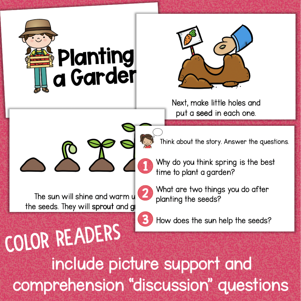 SPRING Beginning Reading Comprehension Books - Made By Teachers