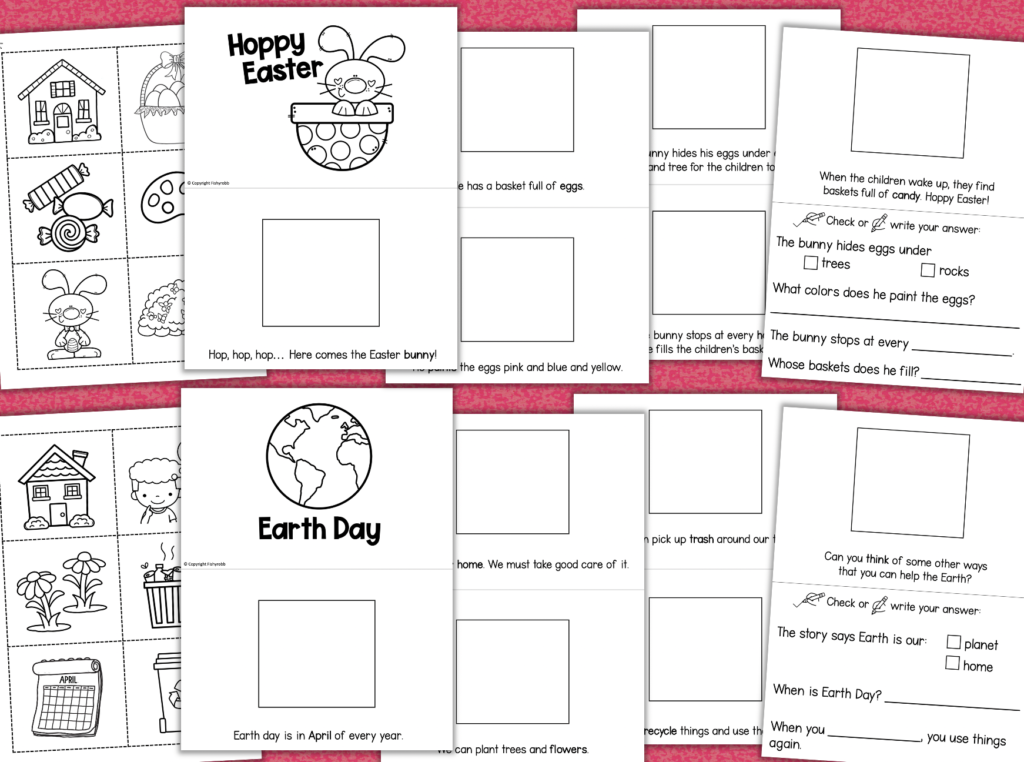 SPRING Beginning Reading Comprehension Books - Made By Teachers