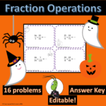 Fraction Operations Task Cards Halloween | Made By Teachers