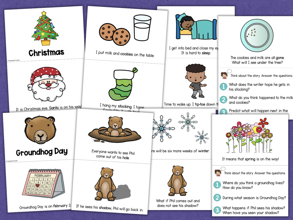 WINTER Beginning Reading Comprehension Books - Made By Teachers