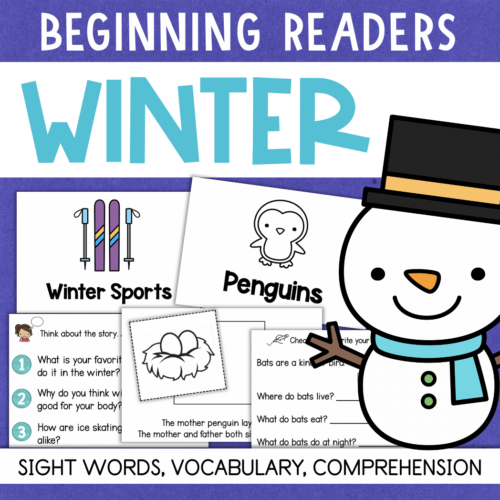 WINTER Beginning Reading Comprehension Books | Made By Teachers