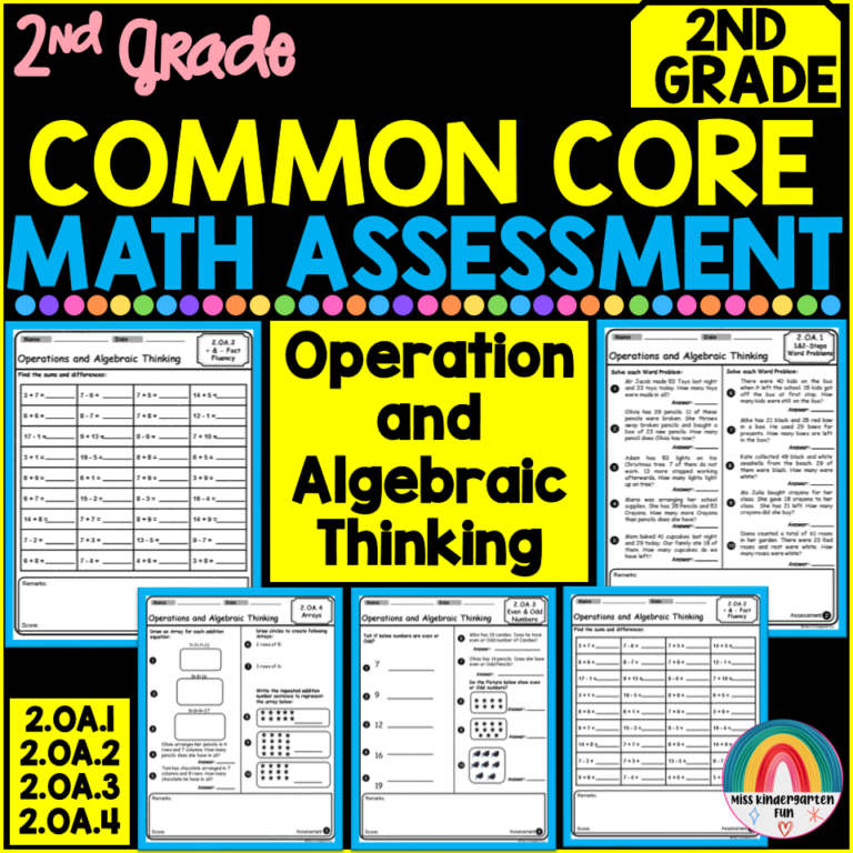 2nd Grade Common Core Math Assessments | Operation - Made By Teachers