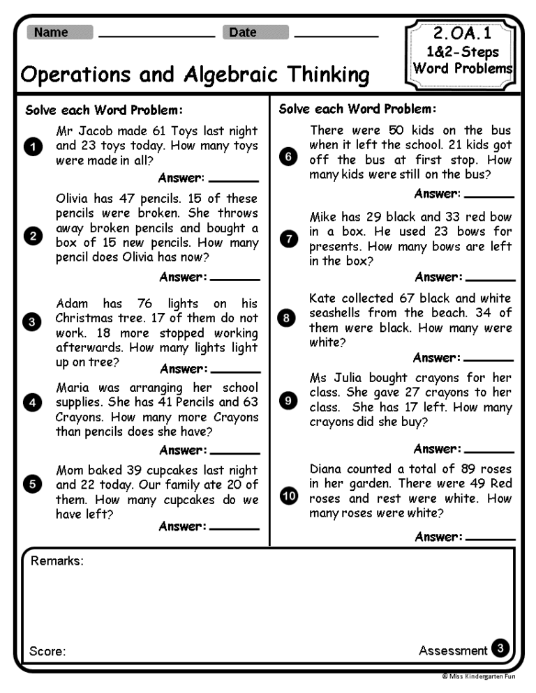 2nd Grade Common Core Math Assessments | Operation - Made By Teachers
