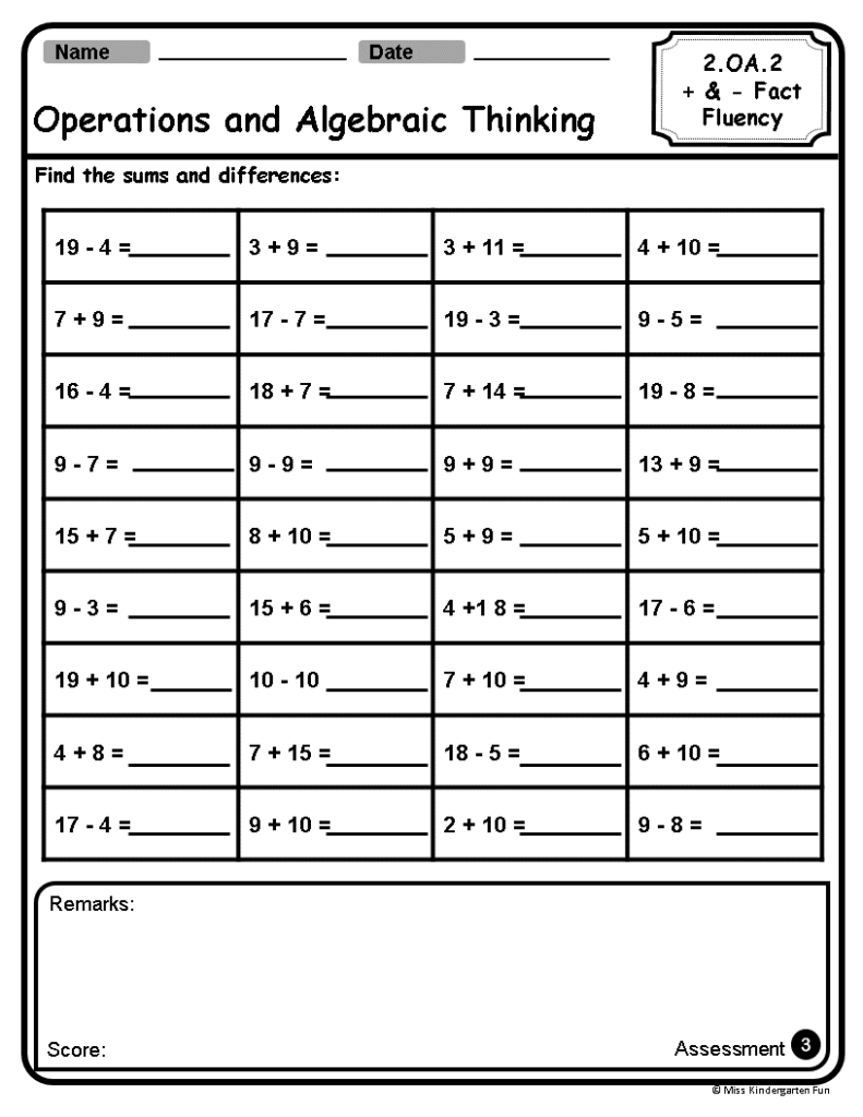 2nd Grade Common Core Math Assessments | Operation - Made By Teachers