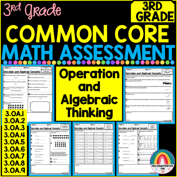 3rd Grade Common Core Math Assessments | Operation | Made By Teachers