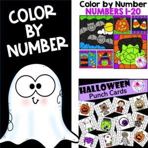 Halloween Addition color by Number Bundle - Made By Teachers