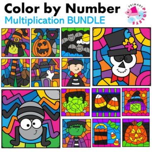 Halloween Multiplication Color by Number Bundle - Made By Teachers