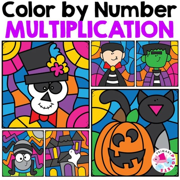 Halloween Multiplication Color by Number Bundle | Made By Teachers