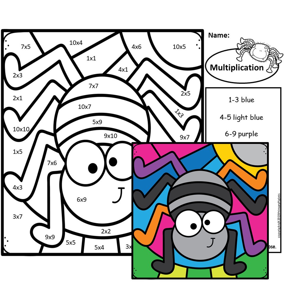 Halloween Multiplication Color by Number Bundle - Made By Teachers