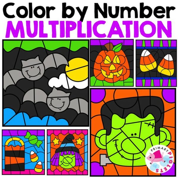 Halloween Multiplication Color by Number Bundle - Made By Teachers