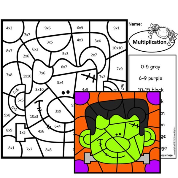 Halloween Multiplication Color by Number Bundle - Made By Teachers