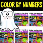 Halloween Color by Number Math Facts Bundle - Made By Teachers
