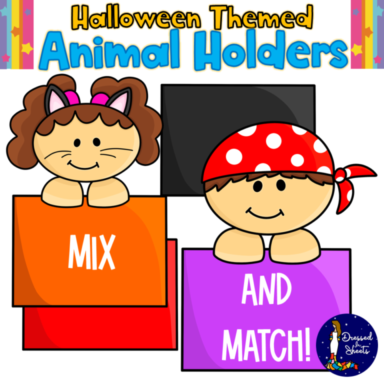 Halloween Themed Animal Holders Clip Art - Made By Teachers