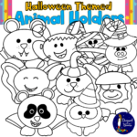 Halloween Themed Animal Holders Clip Art - Made By Teachers