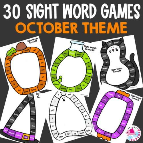 Halloween Dolch Sight Words Board Games October | Made By Teachers
