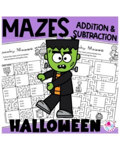Halloween Addition Subtraction Worksheets Mazes | Made By Teachers