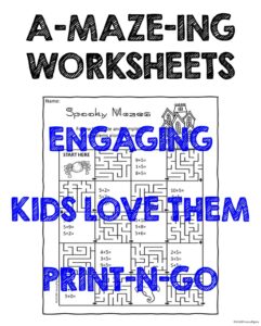 Halloween Addition Subtraction Worksheets Mazes | Made By Teachers