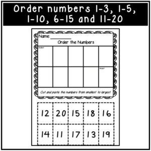 Counting and Ordering Numbers to 20 Cut and Paste - Made By Teachers