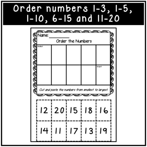 Counting and Ordering Numbers to 20 Cut and Paste - Made By Teachers