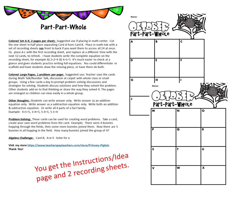 Halloween Addition Part Part Whole Flashcards - Made By Teachers