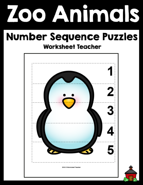 10 Zoo Animals Number Sequence Picture Puzzles - Made By Teachers