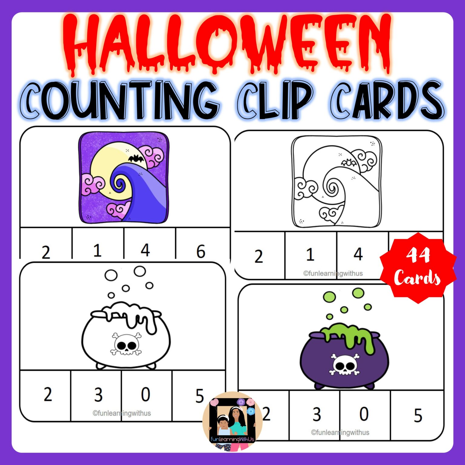 Halloween Counting Clip cards for Morning Center | Made By Teachers