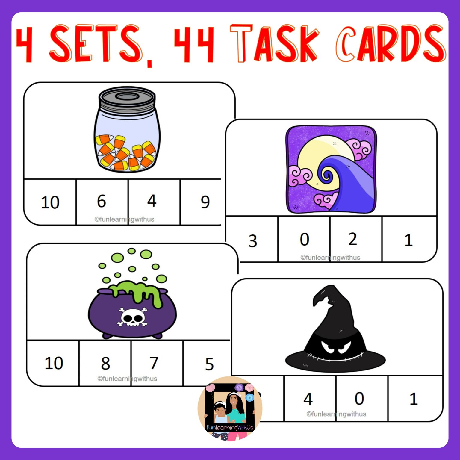 Halloween Counting Clip cards for Morning Center | Made By Teachers