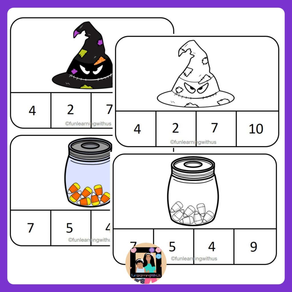 Halloween Counting Clip cards for Morning Center | Made By Teachers