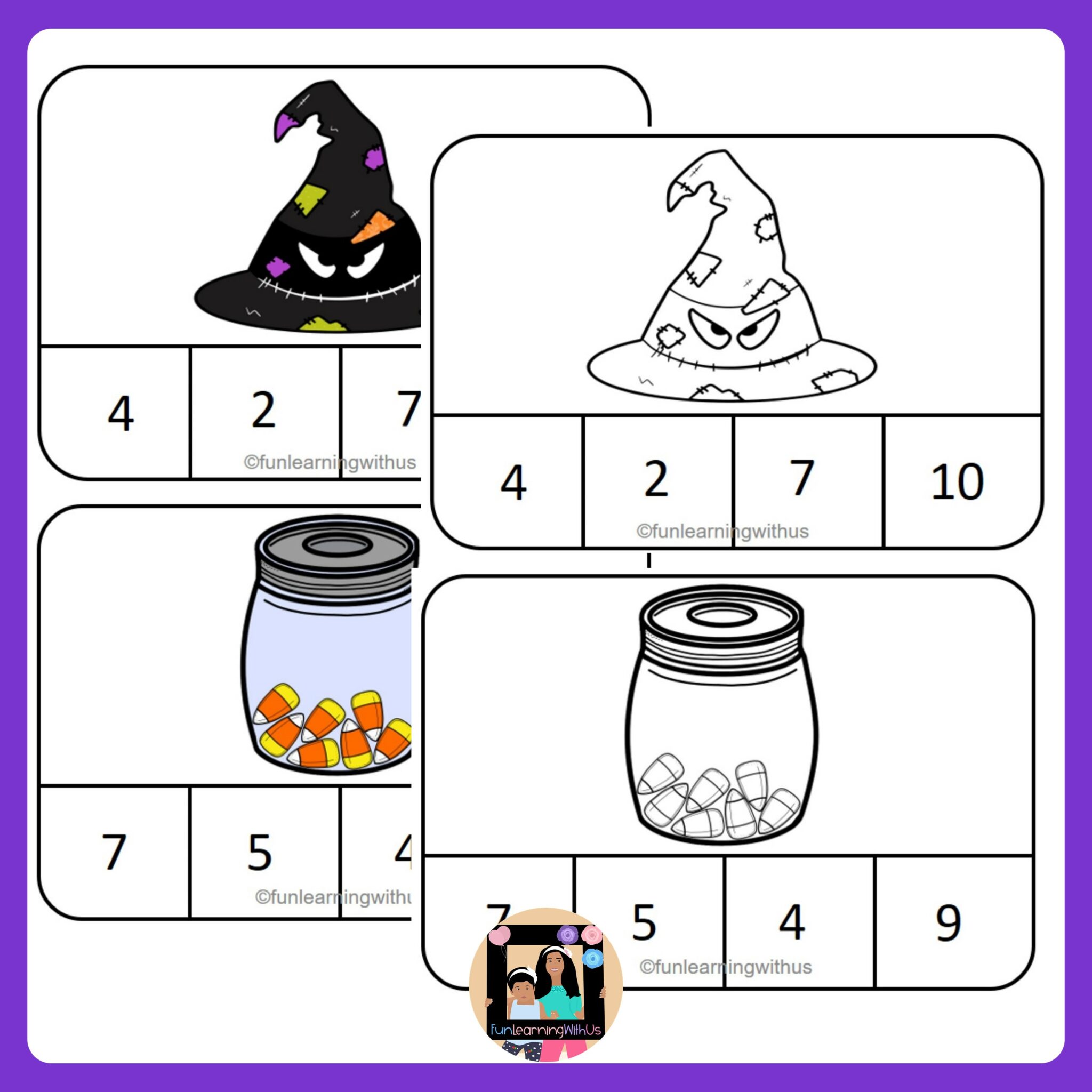 Halloween Counting Clip cards for Morning Center | Made By Teachers