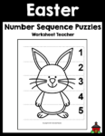 5 Easter Number Sequence B&W Picture Puzzles | Made By Teachers