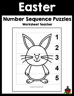 5 Easter Number Sequence B&W Picture Puzzles | Made By Teachers