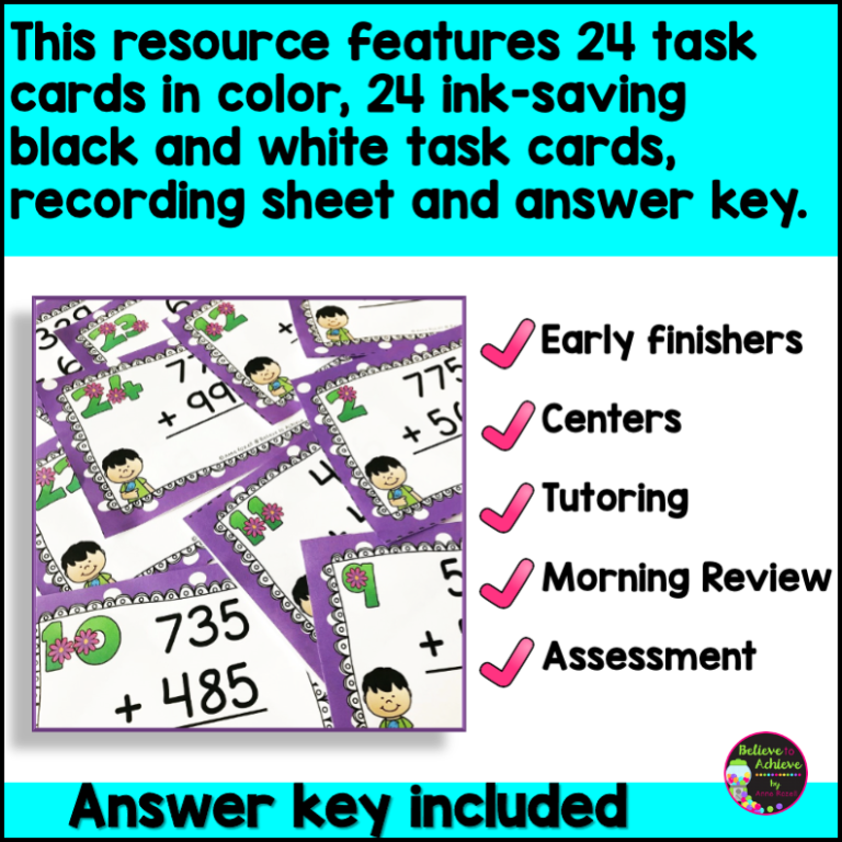 3-Digit Addition With Regrouping Task Cards | Made By Teachers
