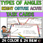 Types of Angles Task Cards Acute Obtuse Right - Made By Teachers