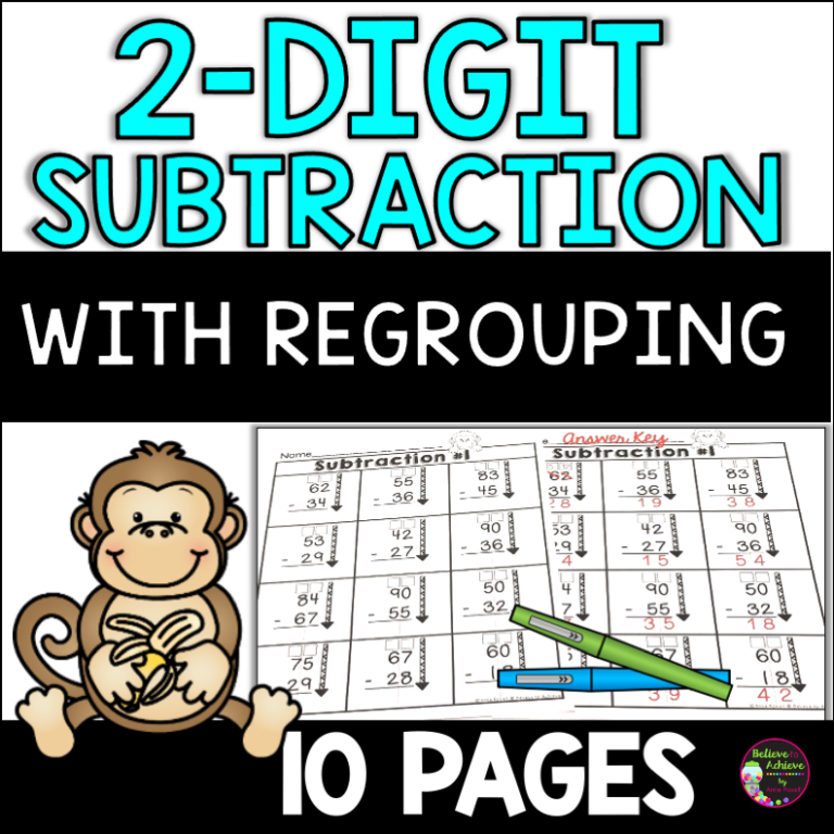 2-Digit Subtraction With Regrouping Worksheets | Made By Teachers