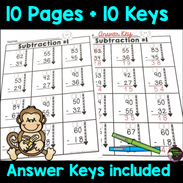 2-Digit Subtraction With Regrouping Worksheets | Made By Teachers