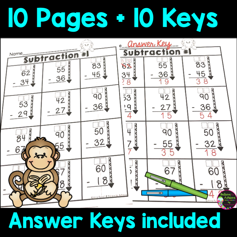 2-Digit Subtraction With Regrouping Worksheets | Made By Teachers