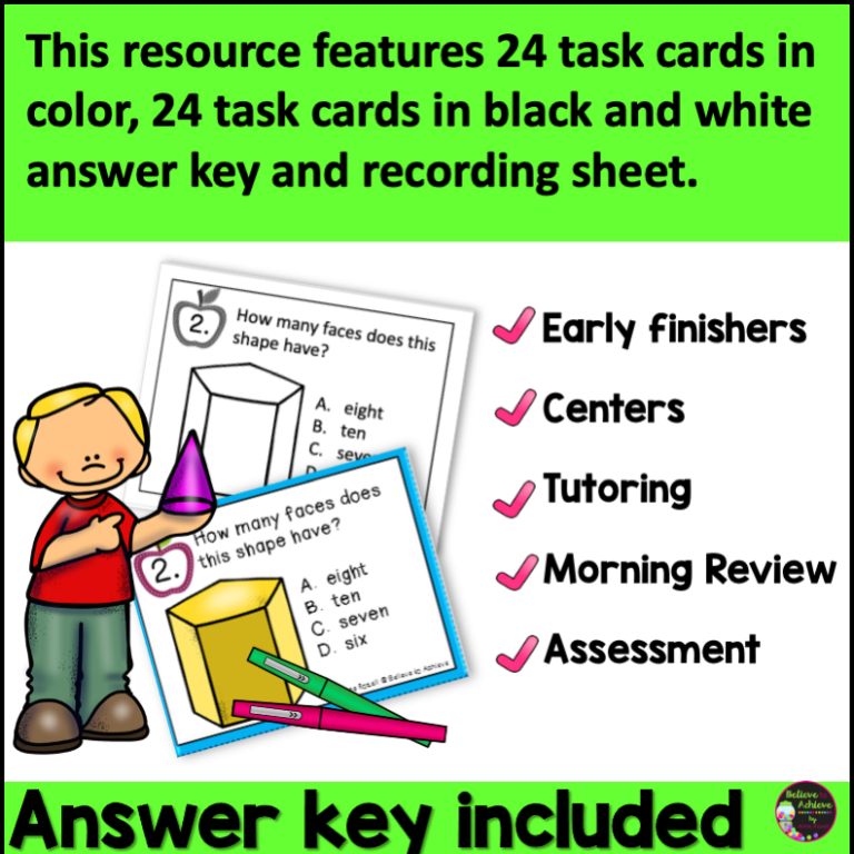 3D Shapes Task Cards | Made By Teachers