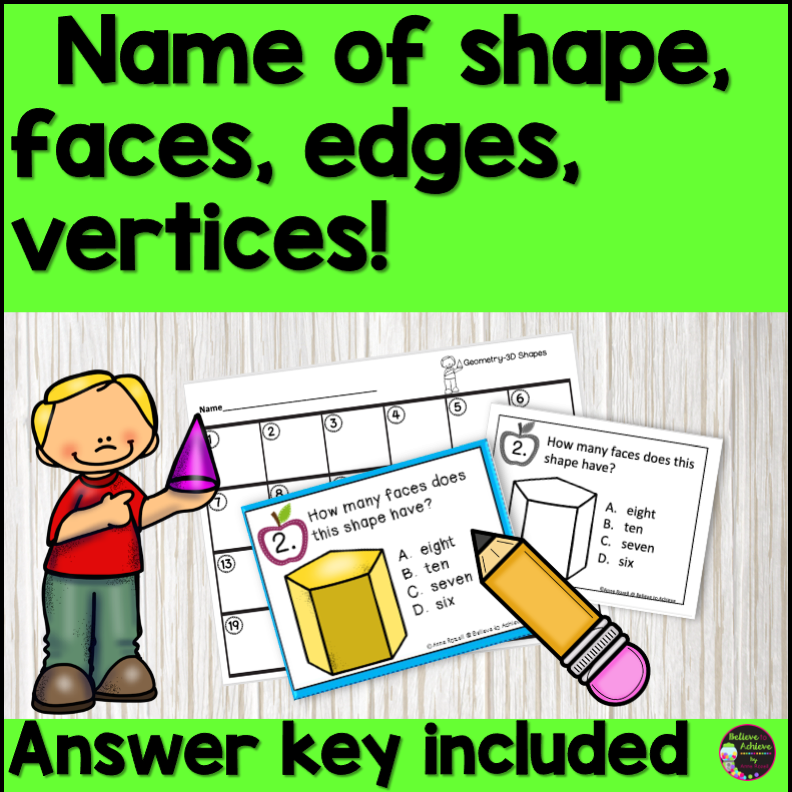 3D Shapes Task Cards | Made By Teachers
