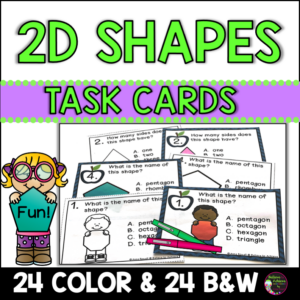 2D Shapes Task Cards - Made By Teachers
