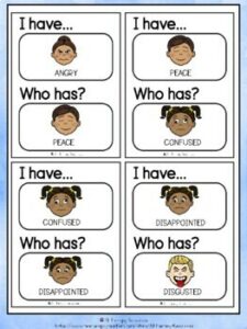 EMOTIONS - I have Who has Card Game - Made By Teachers