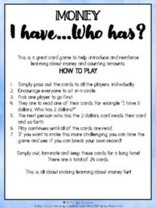 I have Who has Card Game - Money and Counting - Made By Teachers