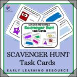 SCAVENGER HUNT Task Cards Colours and Shapes - Made By Teachers