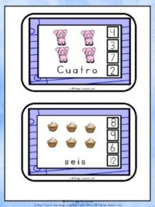 SPANISH VERSION - Counting & Numbers Task Cards | Made By Teachers