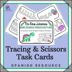 SPANISH VERSION Pre-writing Tracing Task Cards - Made By Teachers