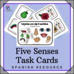SPANISH VERSION - 5 Senses Clip Task Cards - Made By Teachers